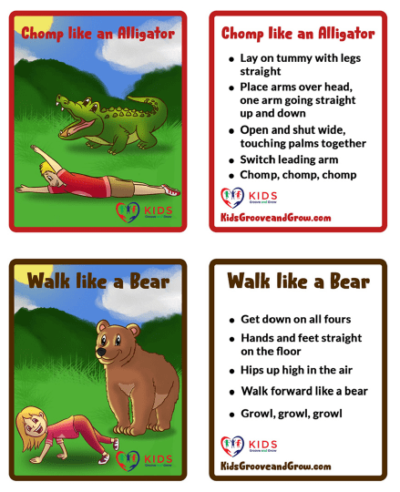Animal Walks Action Cards – Gross Motor Activities for Kids