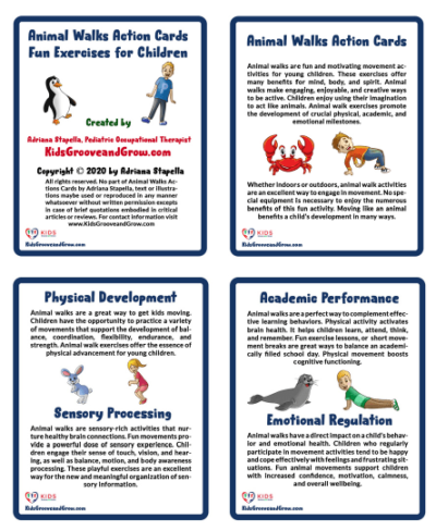 Animal Walks Action Cards – Gross Motor Activities for Kids