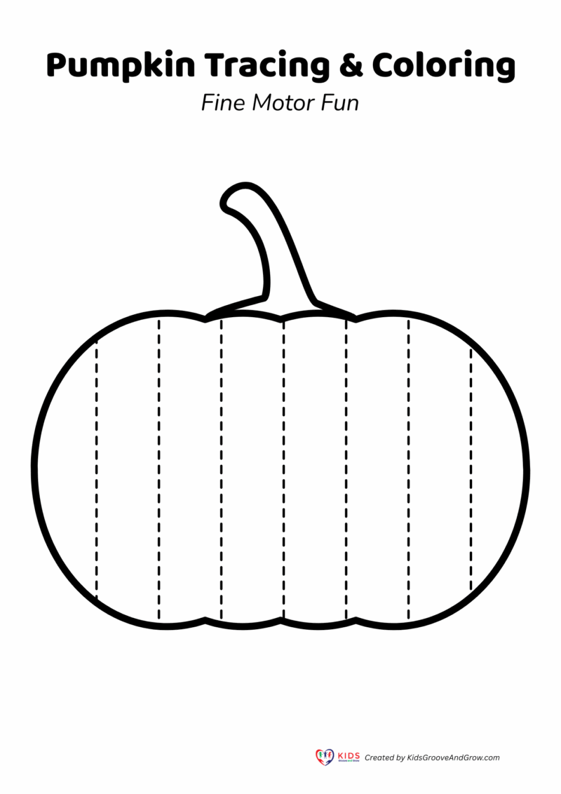 Pumpkin Tracing & Coloring Worksheets | Fall Preschool Printables ...