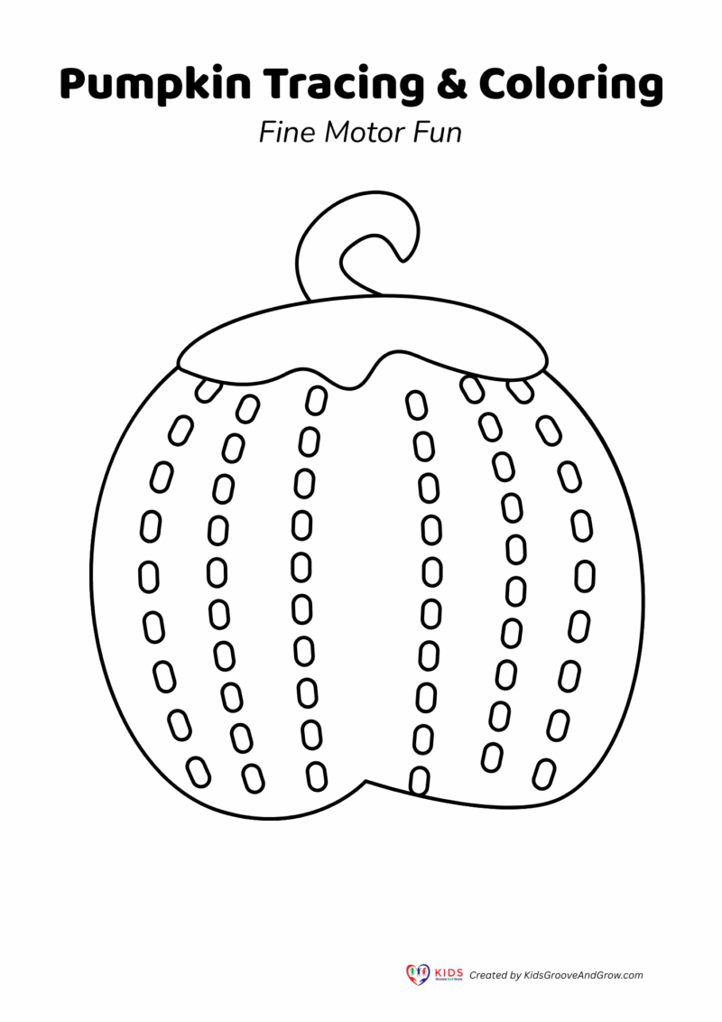 Pumpkin Tracing & Coloring Worksheets | Fall Preschool Printables ...