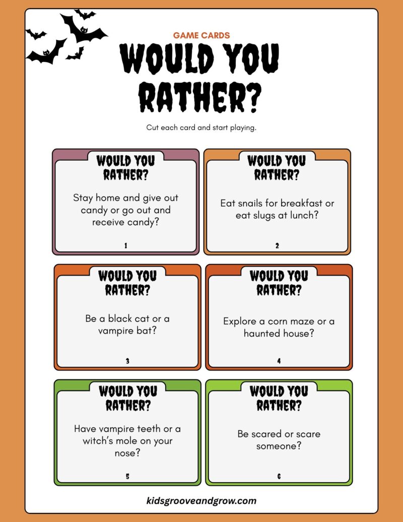 Halloween Would You Rather Game for Kids
