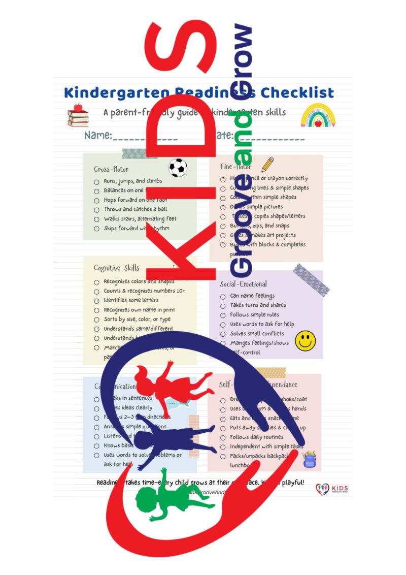 Kindergarten Readiness Checklist Printable
